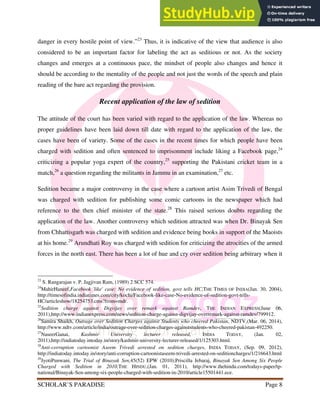 An Analysis Of Sedition Law In India | PDF