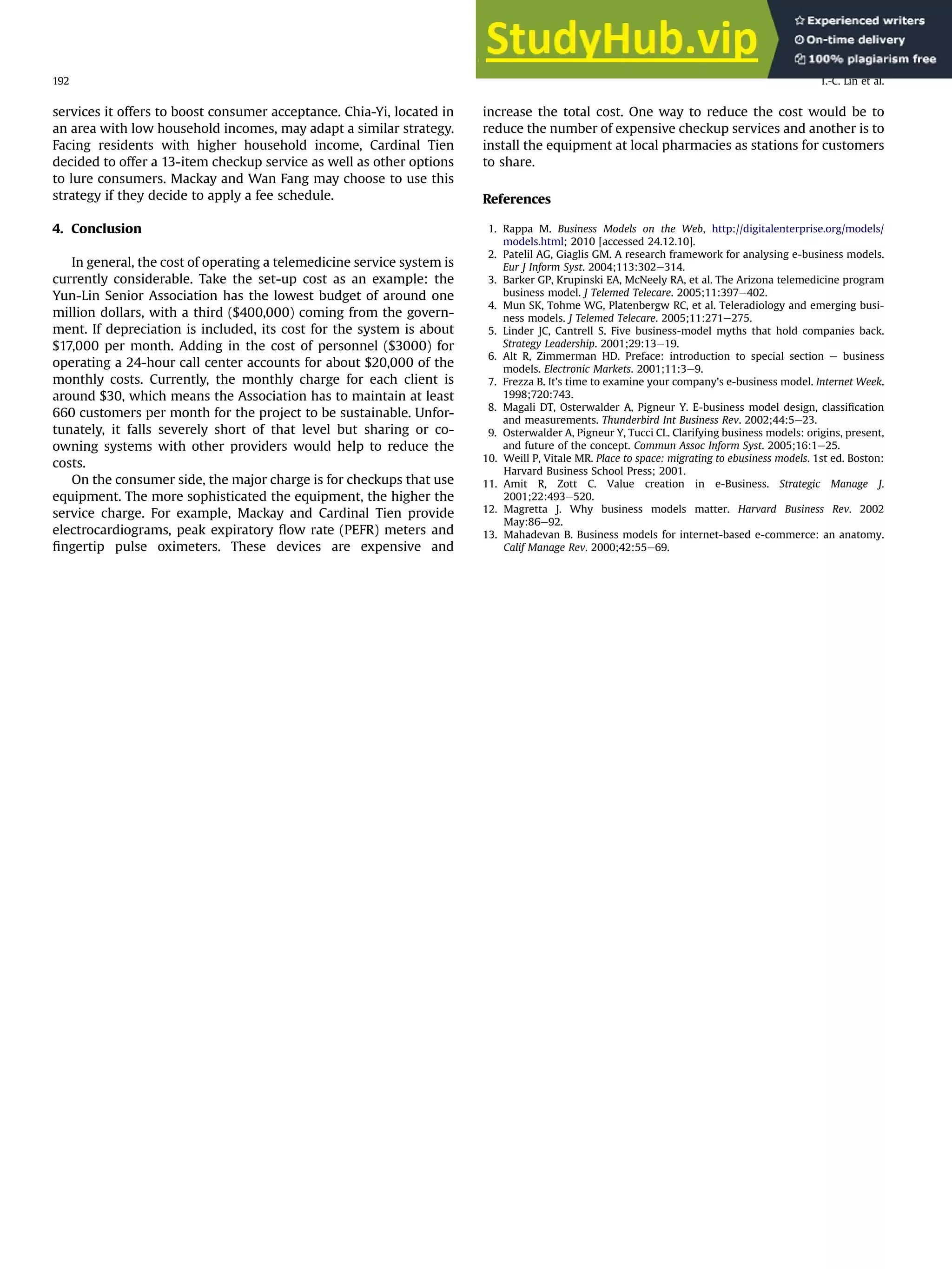 An Analysis Of Telemedicine In Taiwan A Business Model Perspective | PDF