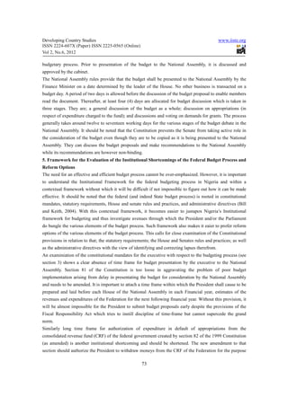 An analysis of the federal budgeting process in nigeria | PDF