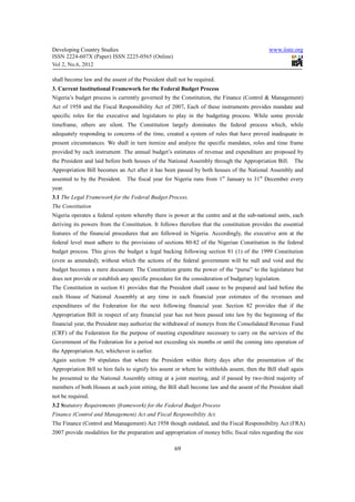 An analysis of the federal budgeting process in nigeria | PDF