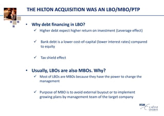 An analysis of the Hilton hotels buyout by Blackstone | PPTX