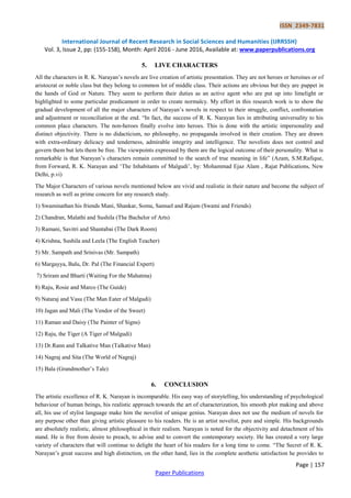 An Analysis of the Inherent Realism Prevalent in the Novels of R K ...