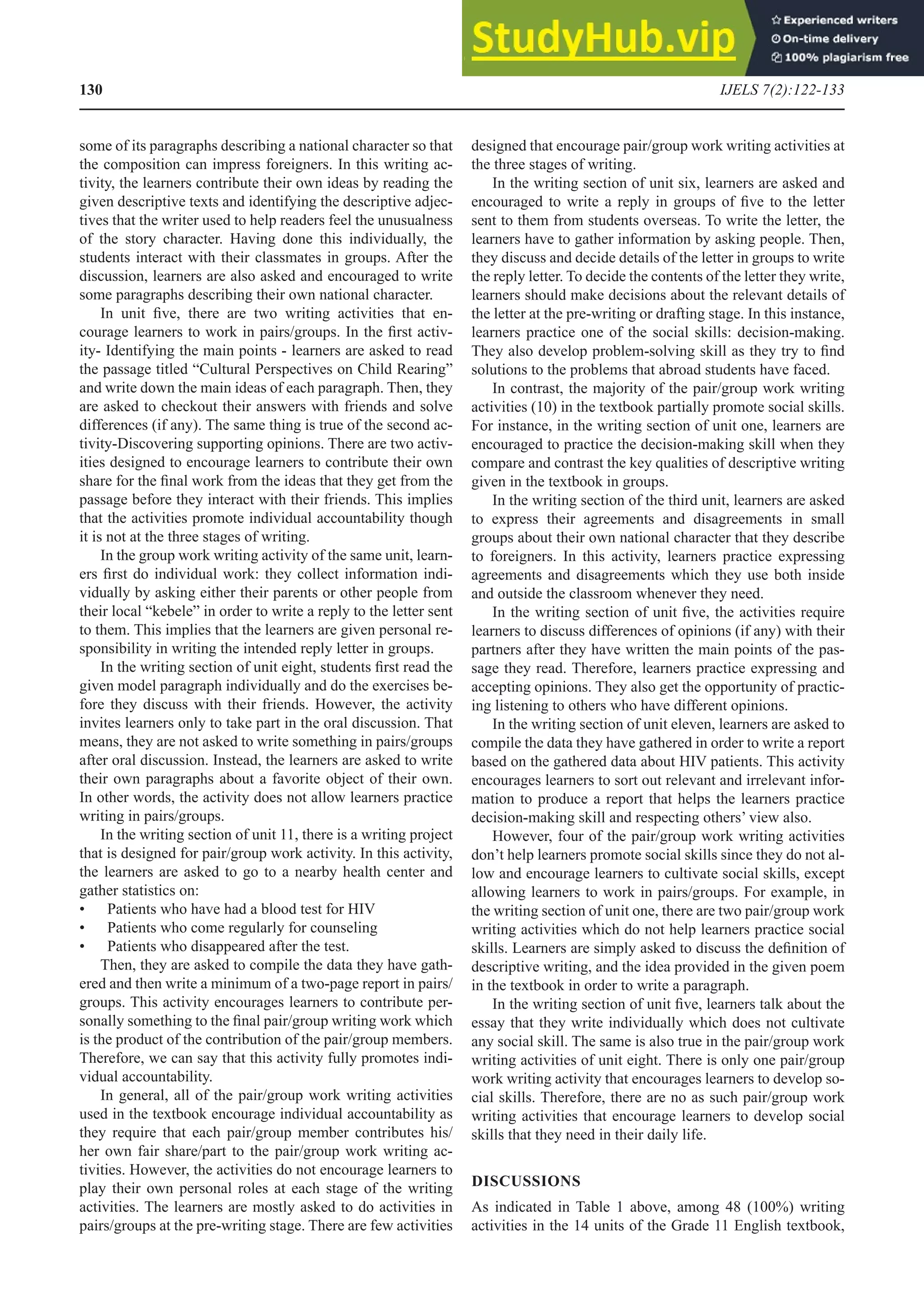 An Analysis Of The Structure Of Group Writing Activities In English ...