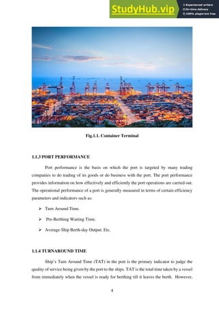 An Analysis Of Turnaround Time In Ref. To Chennai Port Trust | PDF