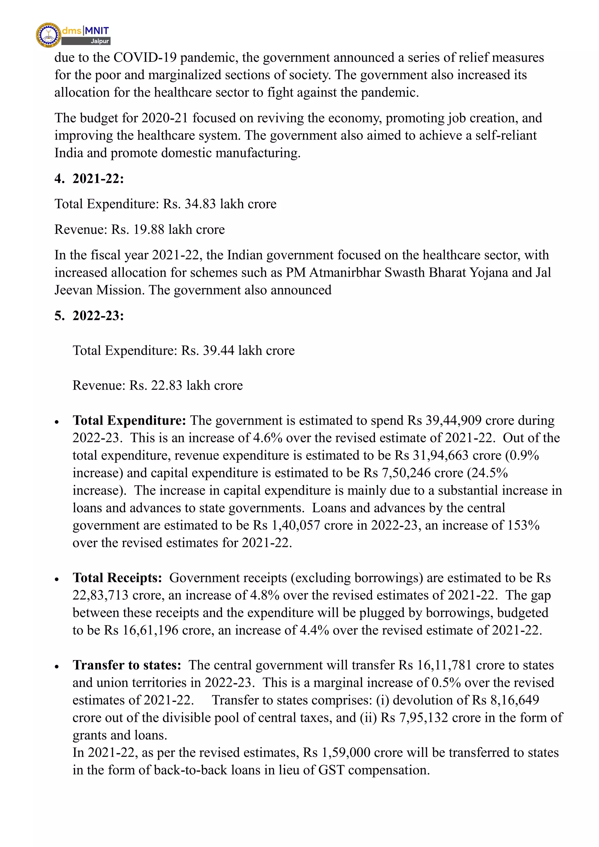 An Analysis on Union Budget | PDF