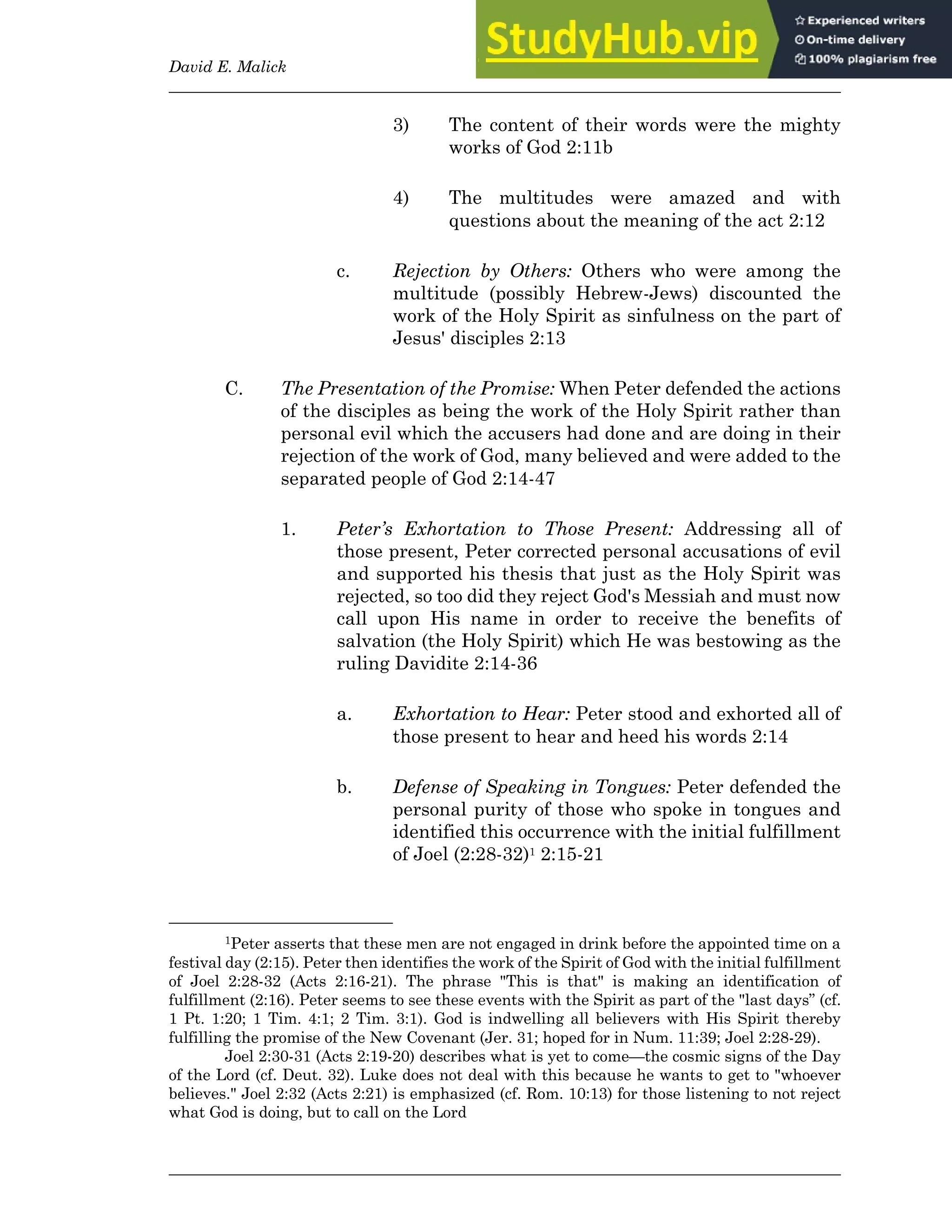 An Analytical Outline Of Acts | PDF