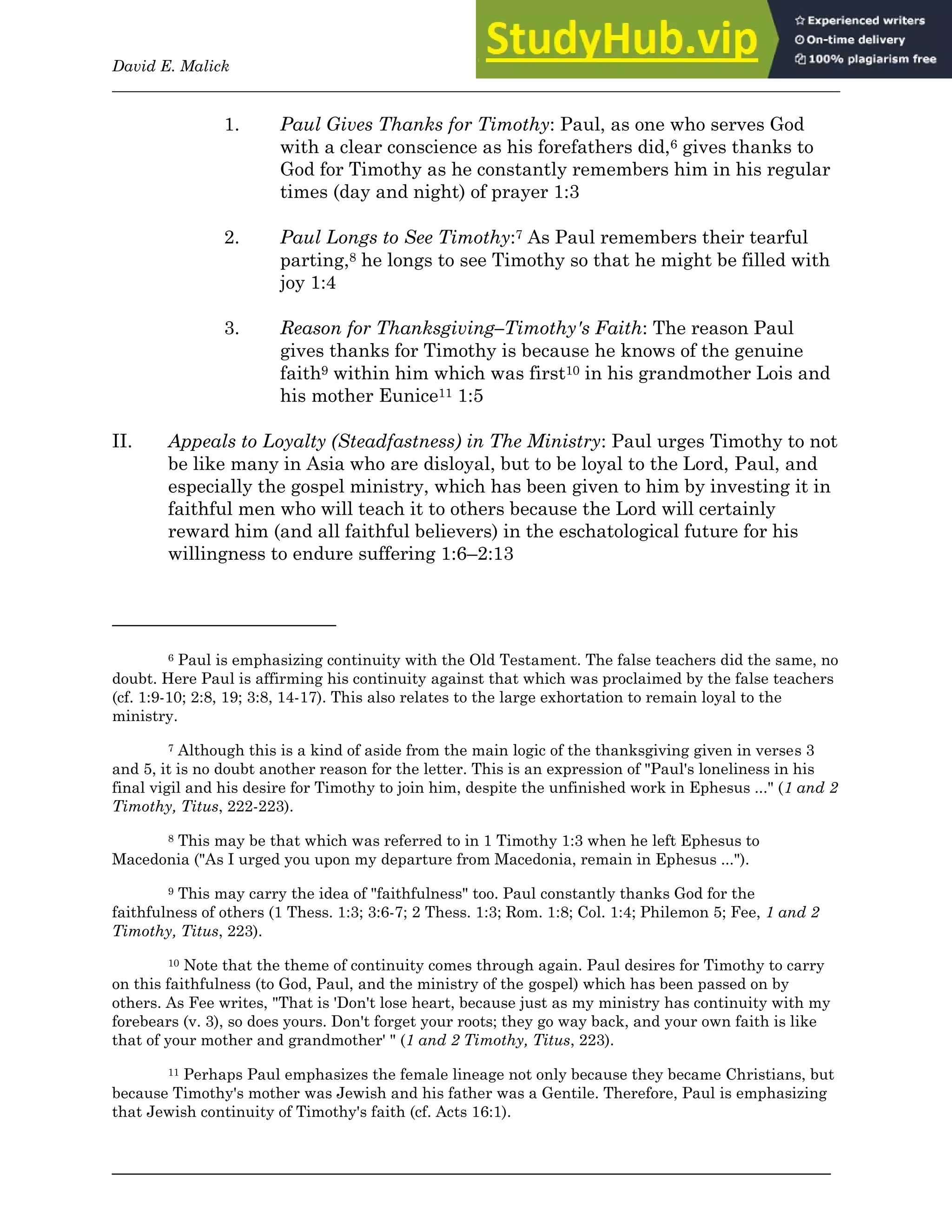 AN ANALYTICAL OUTLINE OF THE BOOK OF 2 TIMOTHY | PDF