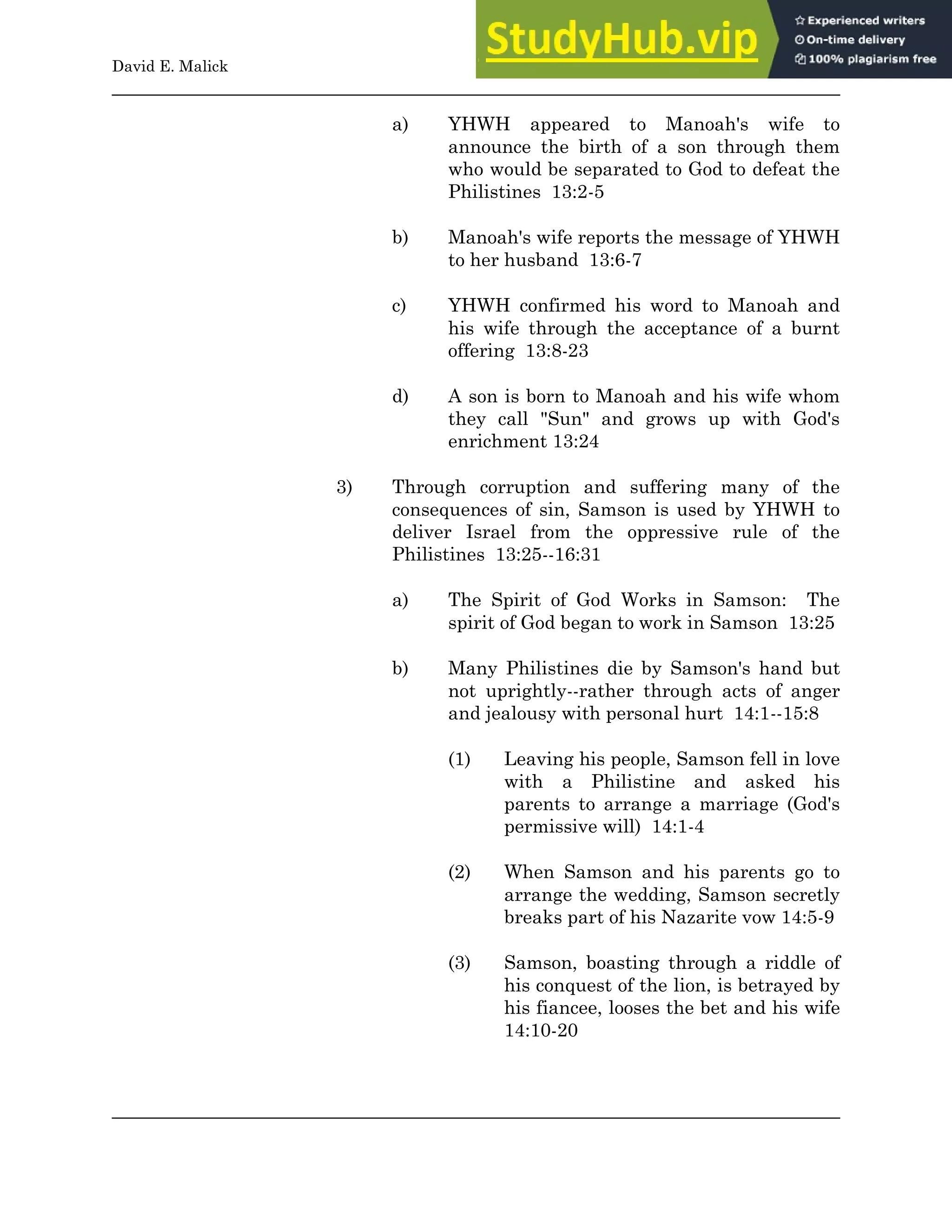 An Analytical Outline Of The Book Of Judges | PDF