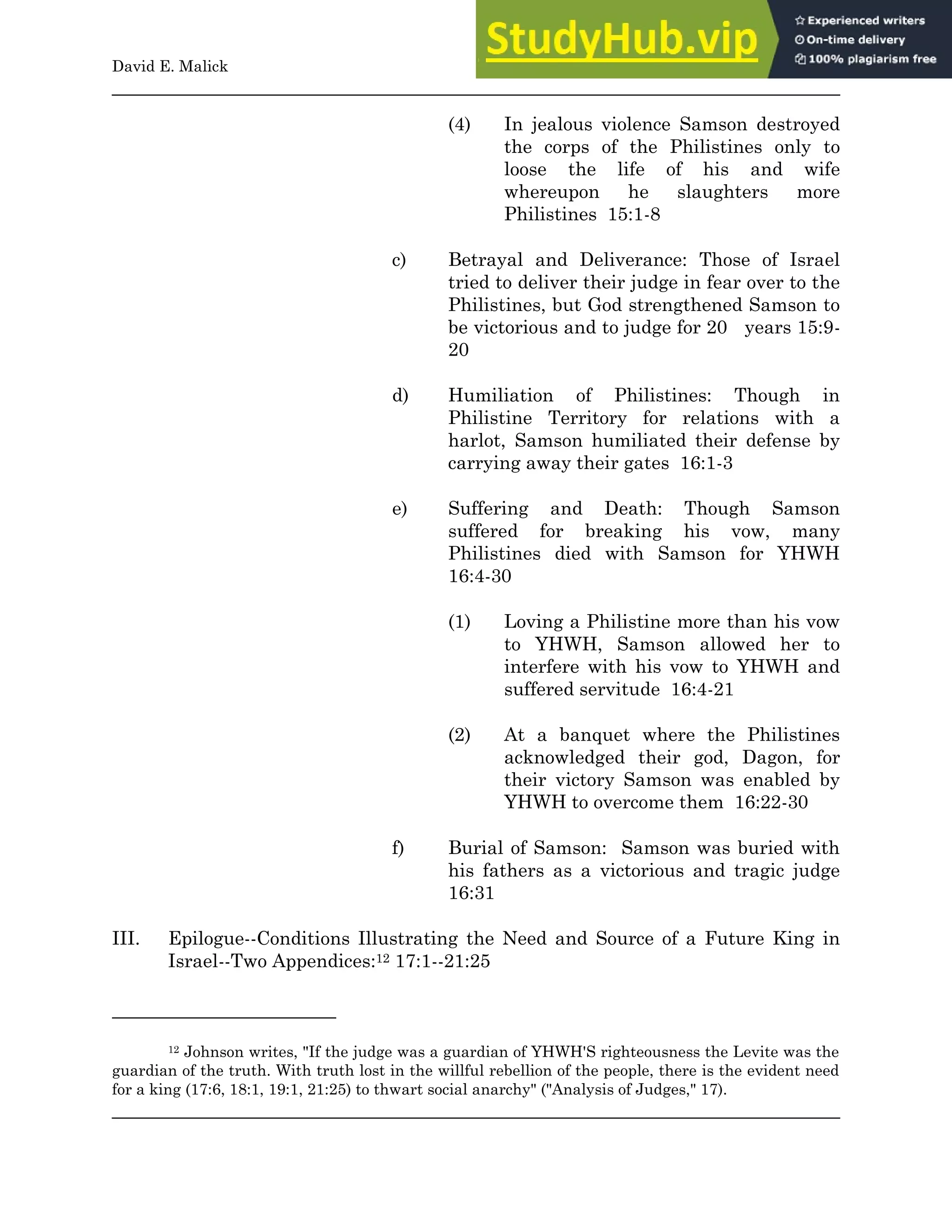 An Analytical Outline Of The Book Of Judges | PDF