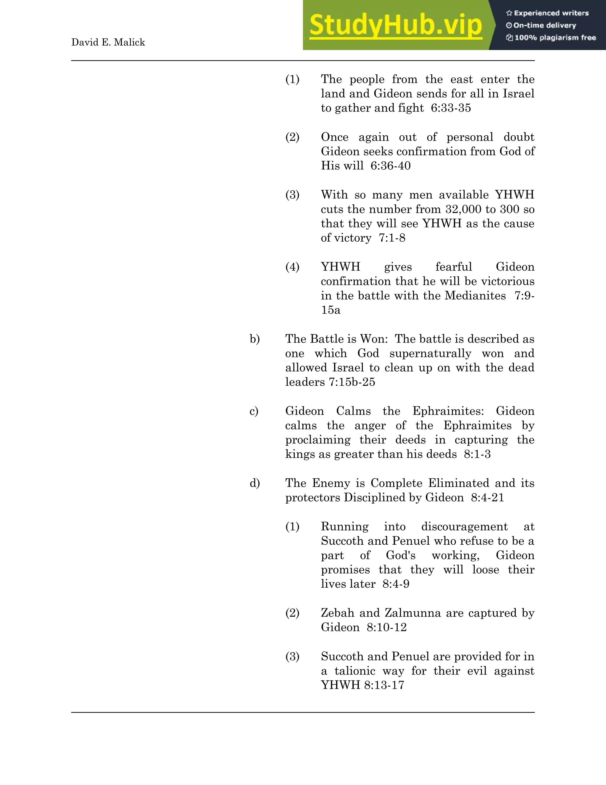 An Analytical Outline Of The Book Of Judges | PDF