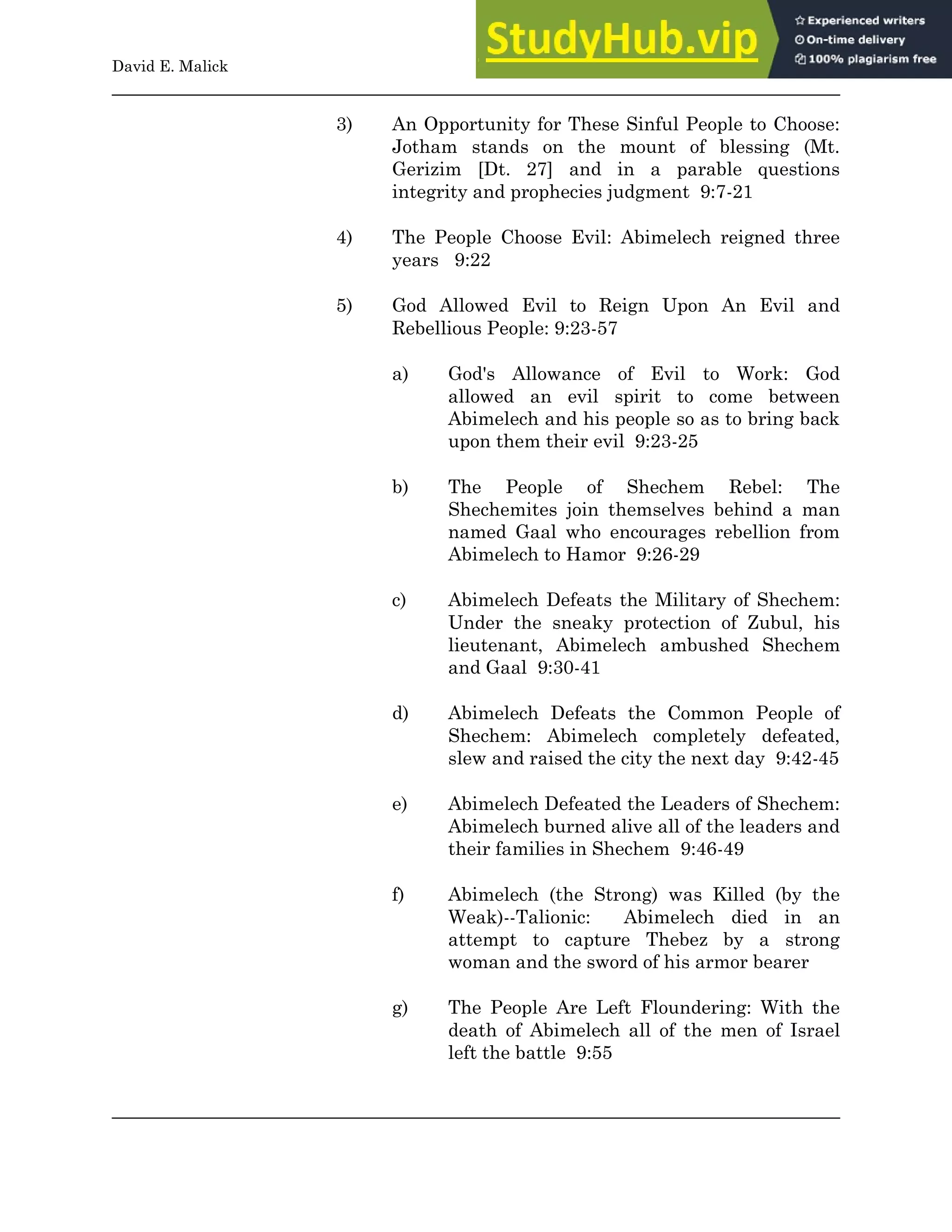 An Analytical Outline Of The Book Of Judges | PDF