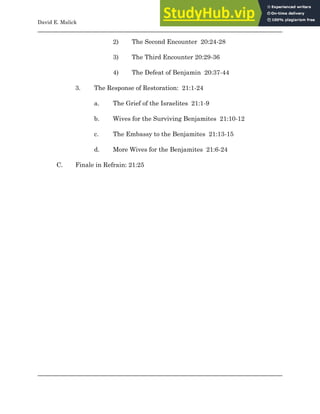 An Analytical Outline Of The Book Of Judges | PDF