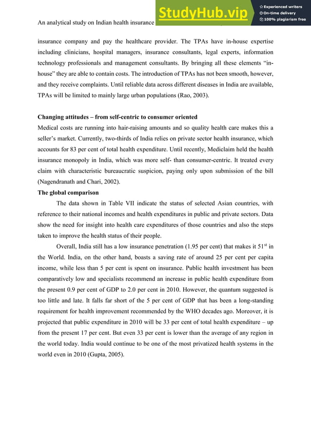 An Analytical Study On Indian Health Insurance Sector And Its ...