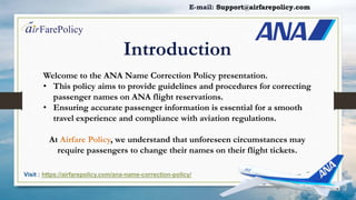 ANA Name Change/Correction Policy - Airfare Policy | PPTX