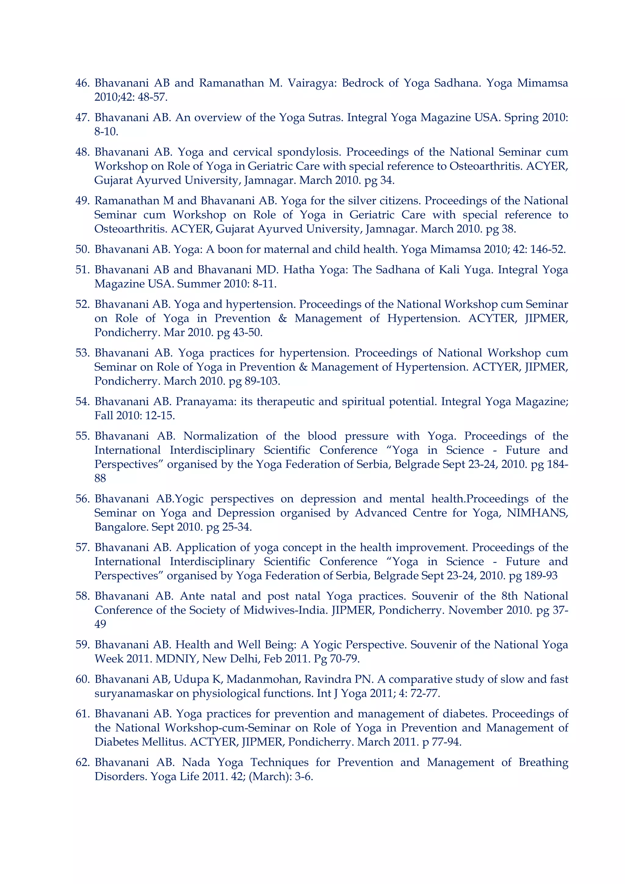 Biodata of Yogacharya Dr Ananda Balayogi Bhavanani | PDF