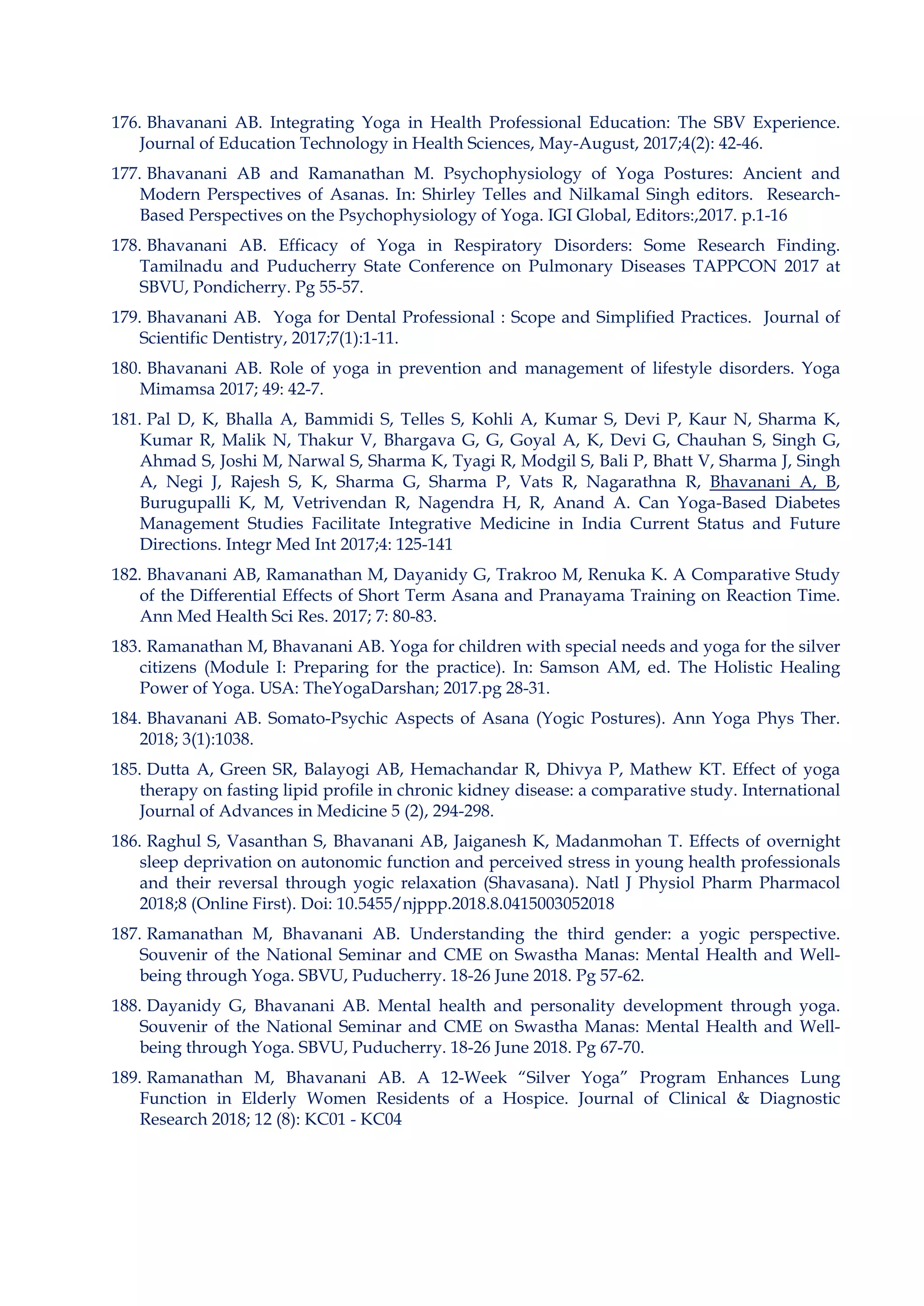 Biodata of Yogacharya Dr Ananda Balayogi Bhavanani | PDF