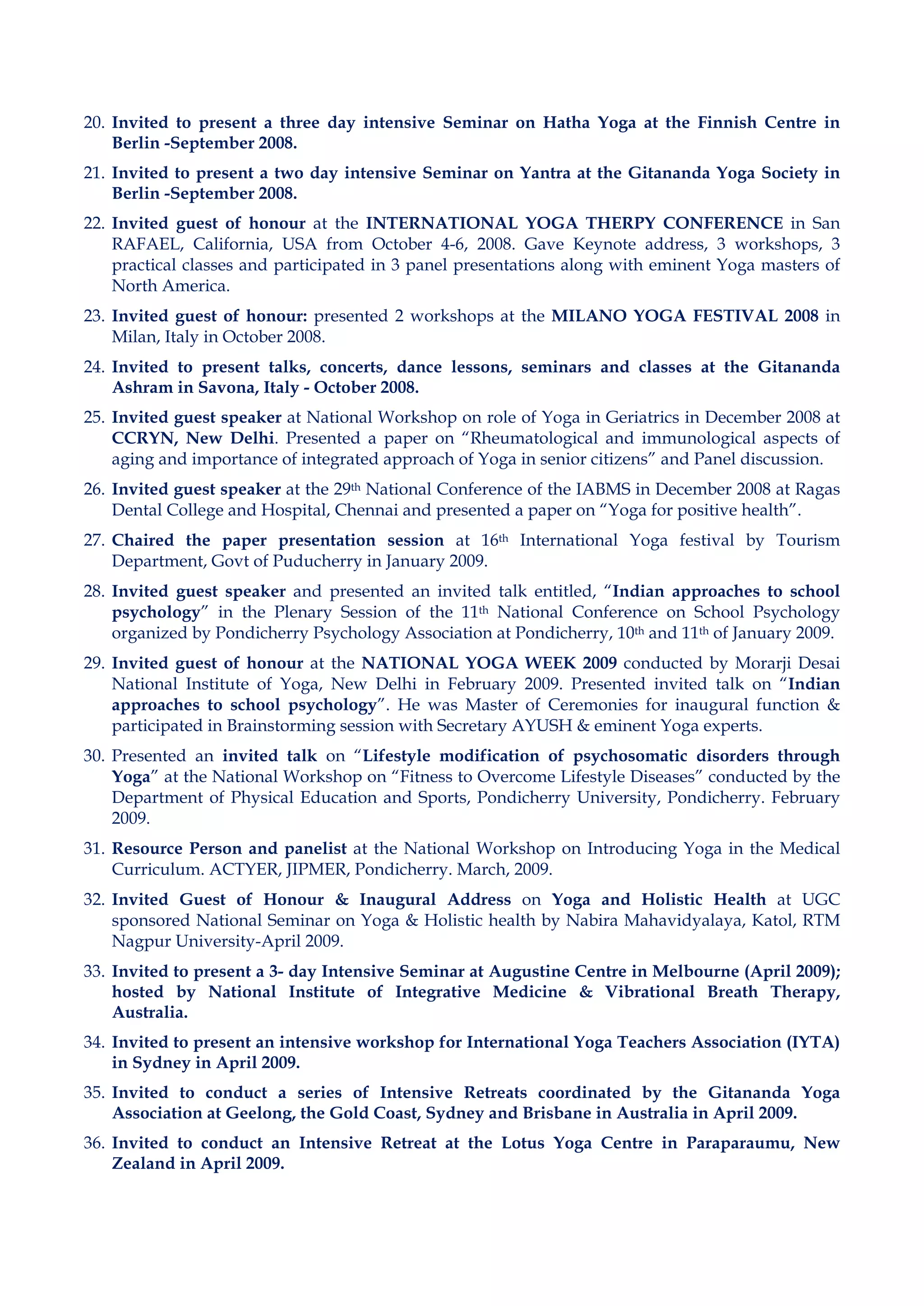 Biodata of Yogacharya Dr Ananda Balayogi Bhavanani | PDF