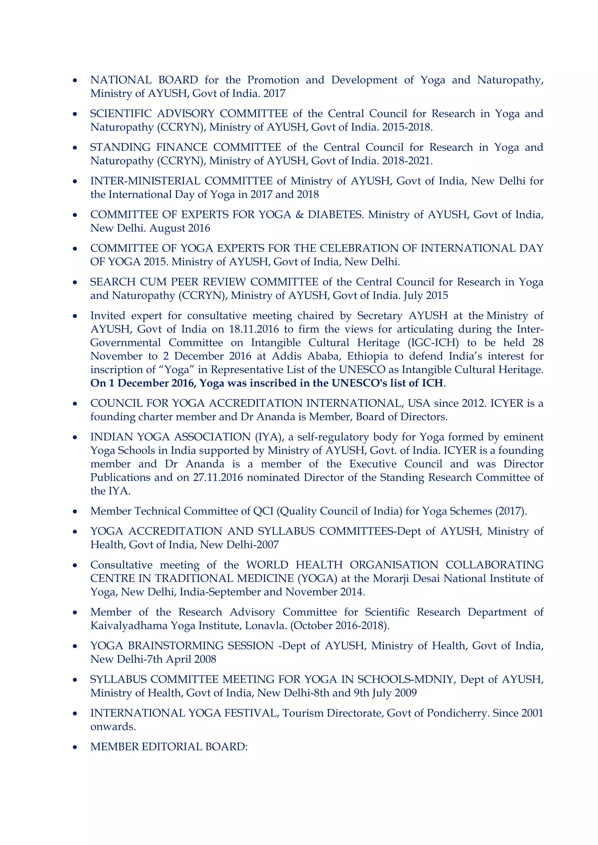 Biodata of Yogacharya Dr Ananda Balayogi Bhavanani | PDF