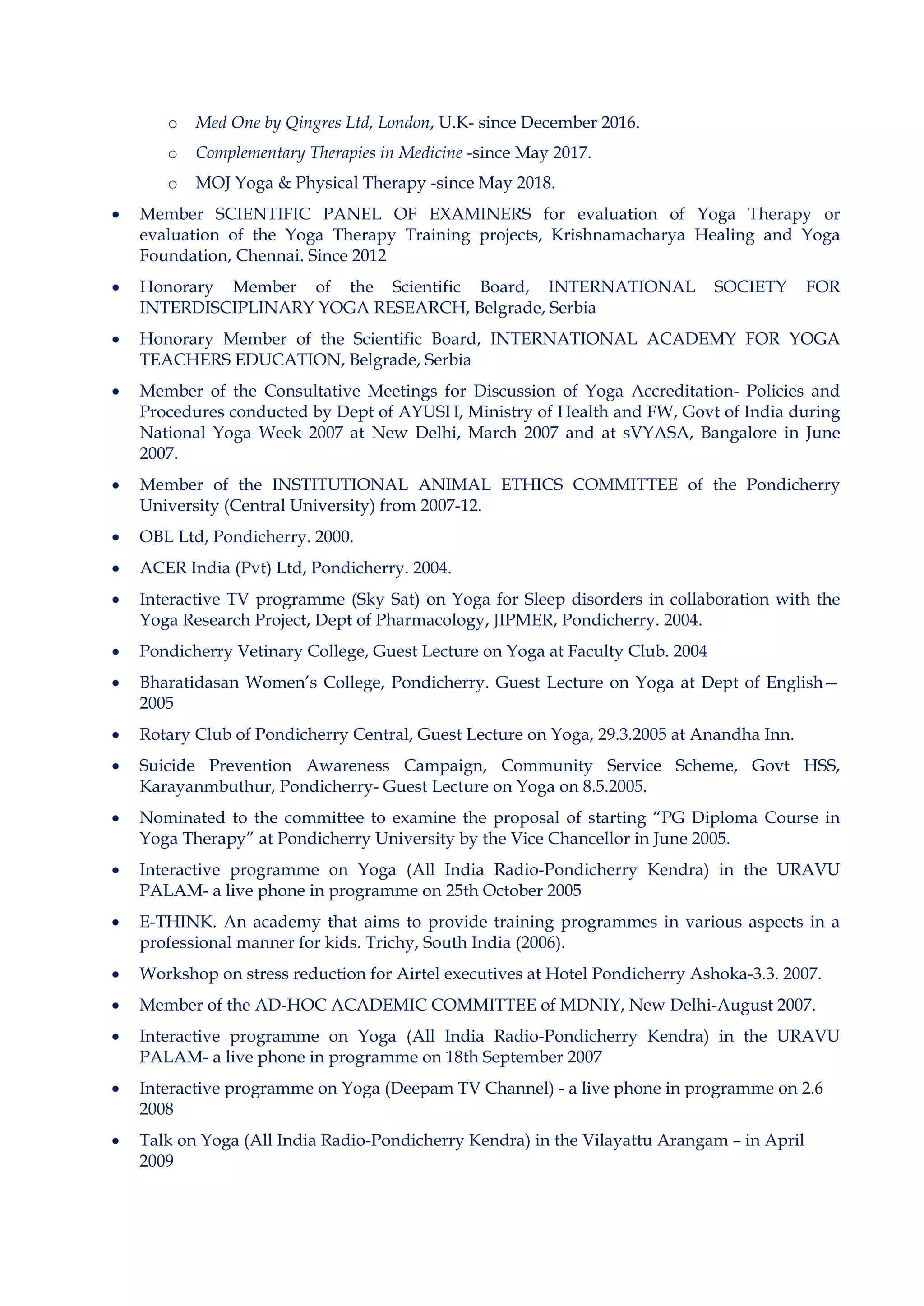 Biodata of Yogacharya Dr Ananda Balayogi Bhavanani | PDF