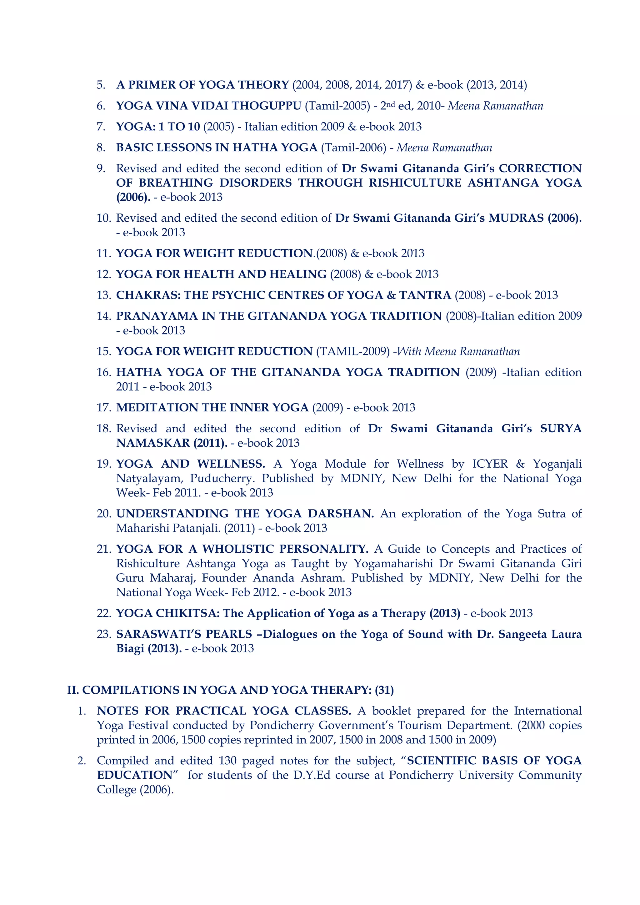 Biodata of Yogacharya Dr Ananda Balayogi Bhavanani | PDF