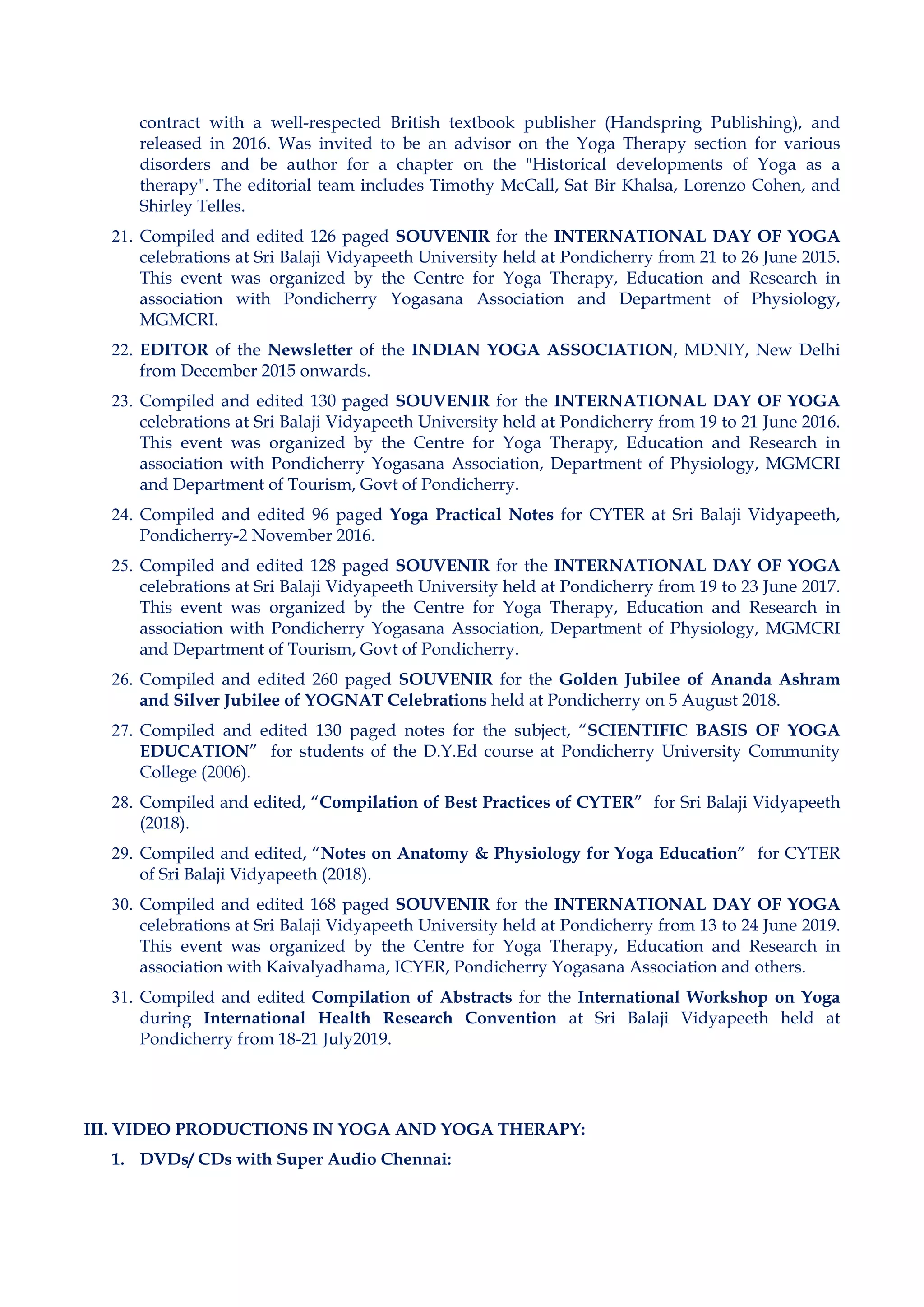 Biodata of Yogacharya Dr Ananda Balayogi Bhavanani | PDF