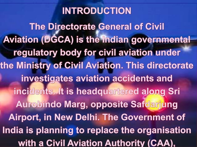 Directorate General Of civil aviation | PPT