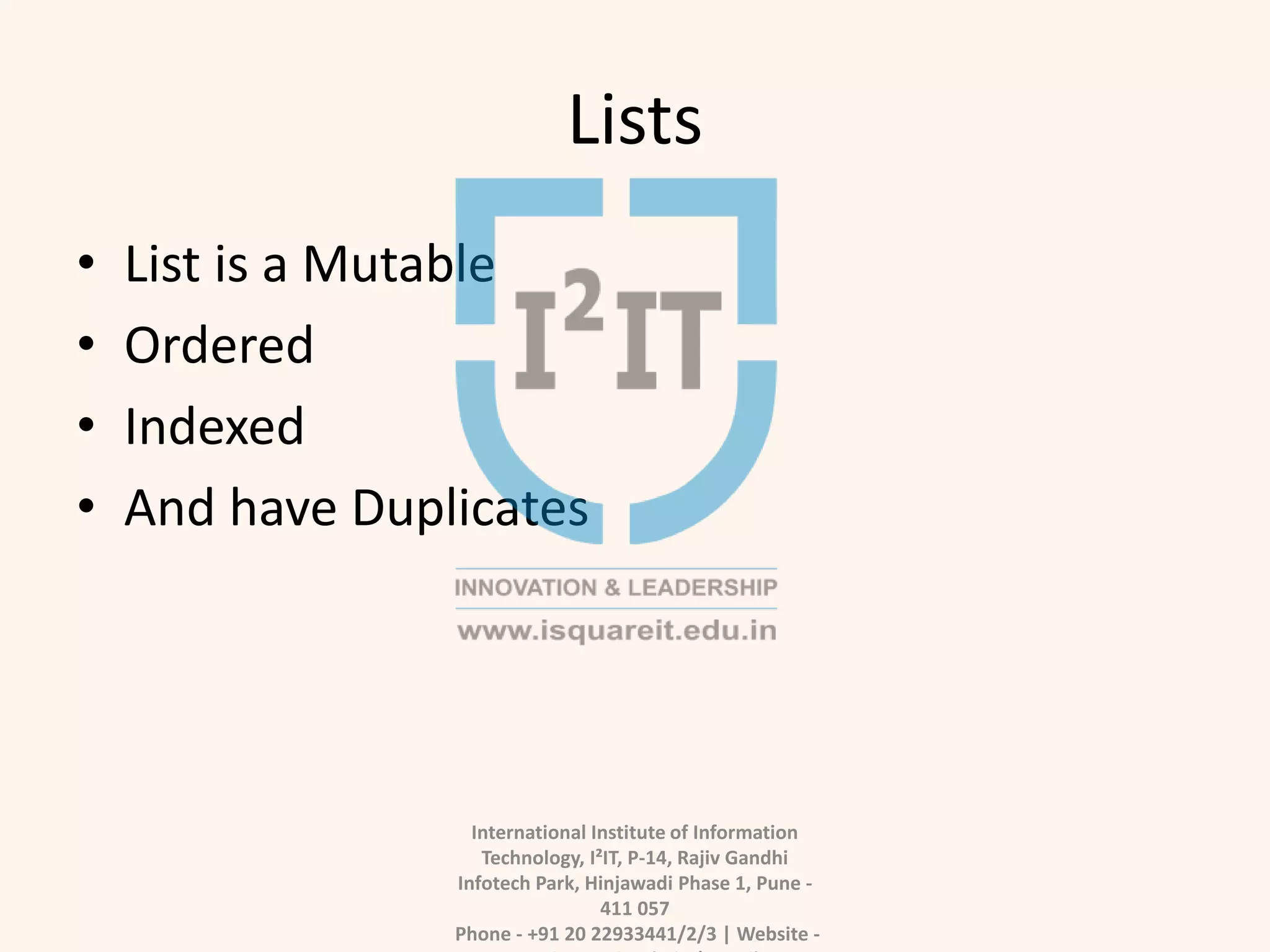 Python Data Structures Lists | PPT