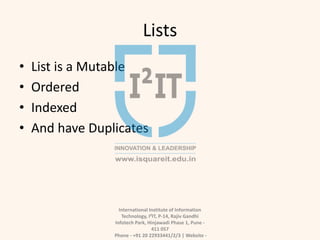 Python Data Structures Lists | PPT