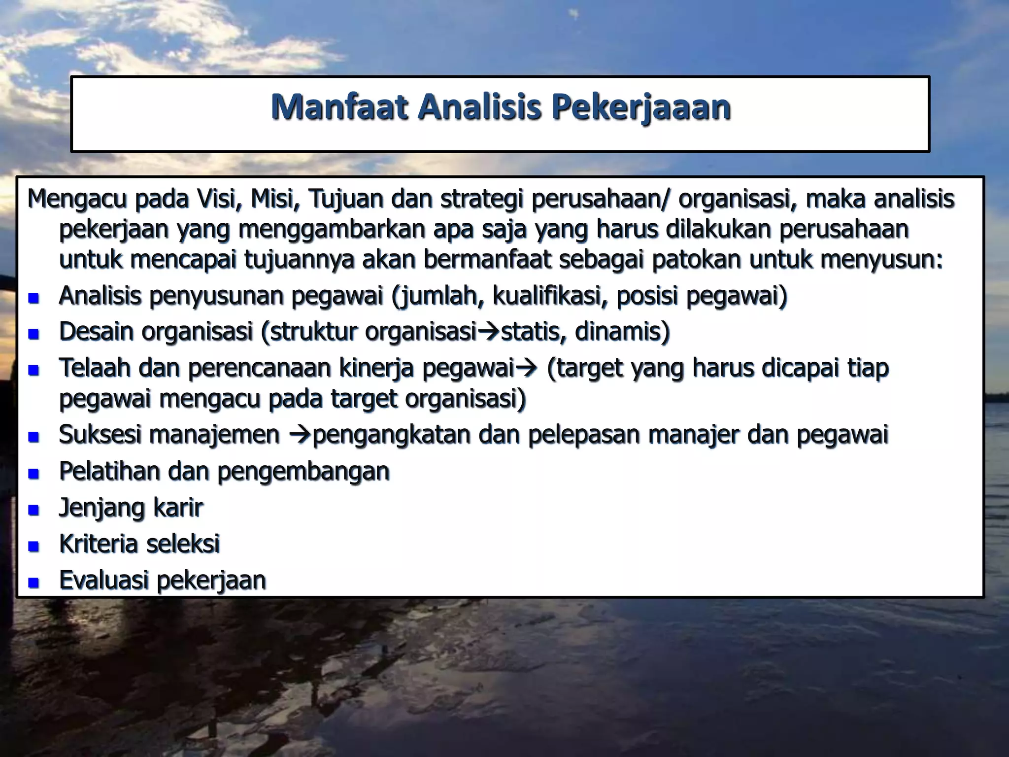 ANALISIS PEKERJAAN | PPTX