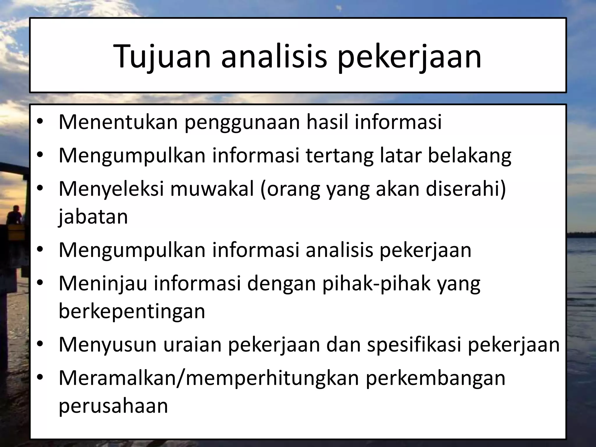 ANALISIS PEKERJAAN | PPTX