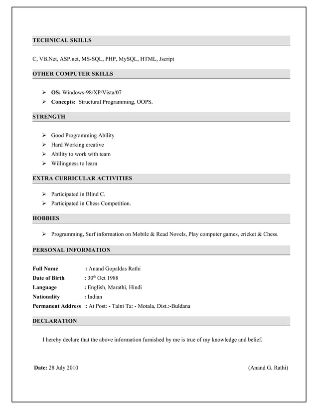 Anand Resume | DOC | Computing | Technology & Computing