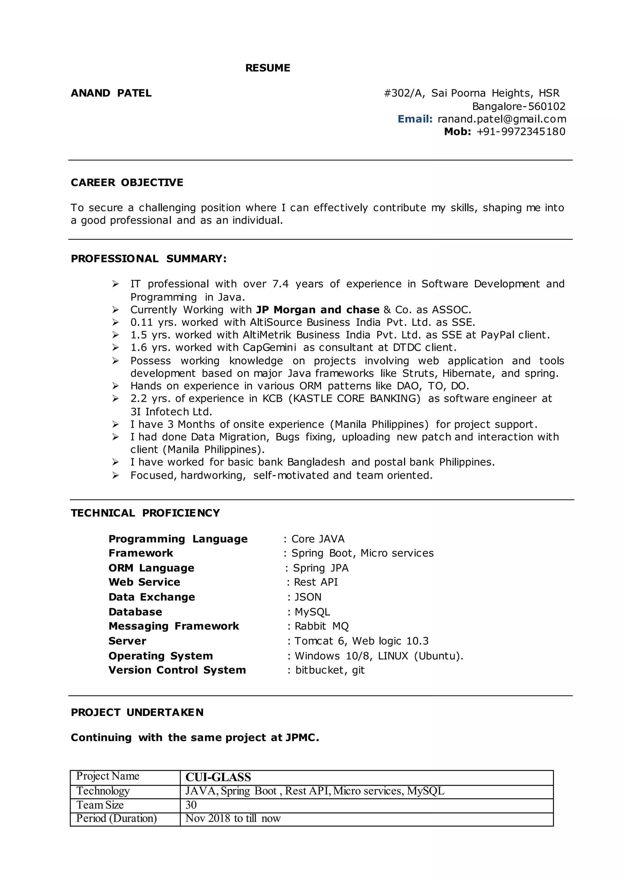 Anand resume | DOCX