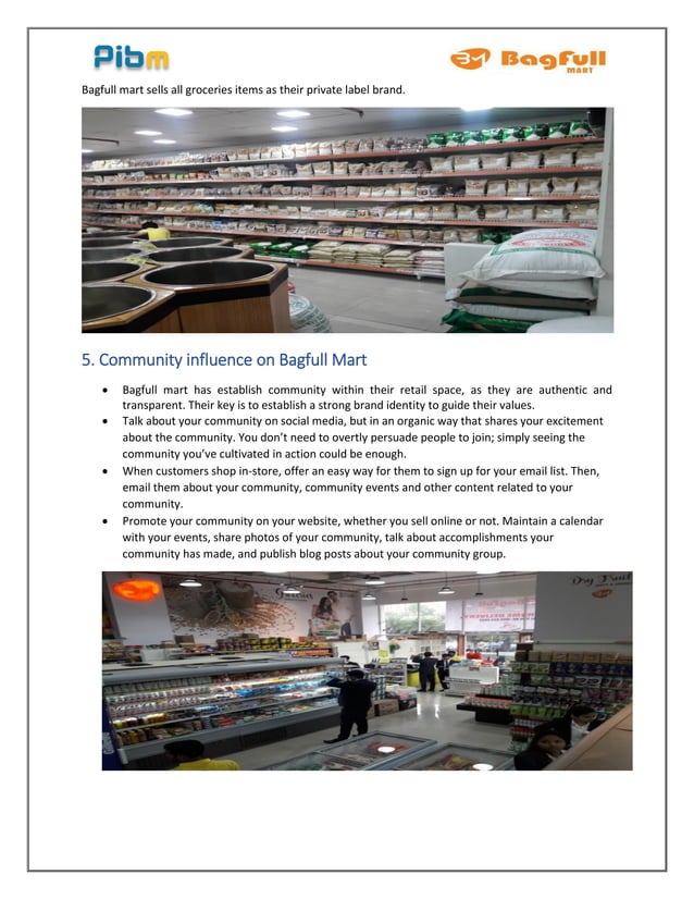 Retail Store Visit at Bagfull Mart Report | PDF