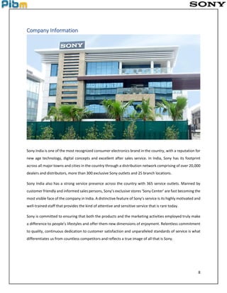 Sony Project Report | Sony Mobiles | PDF