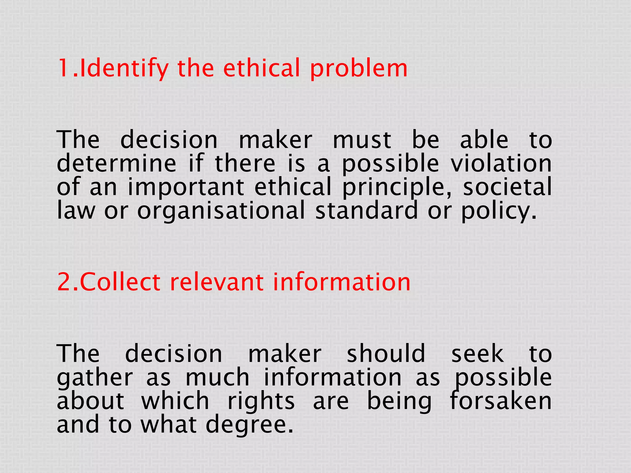 Ethical decision making process | PPTX