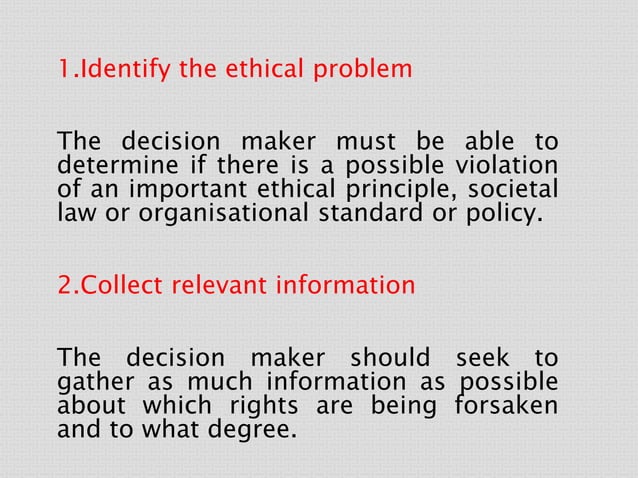 Ethical decision making process | PPTX