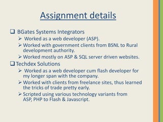 Anand vardhan - A Profile Recap | PPT