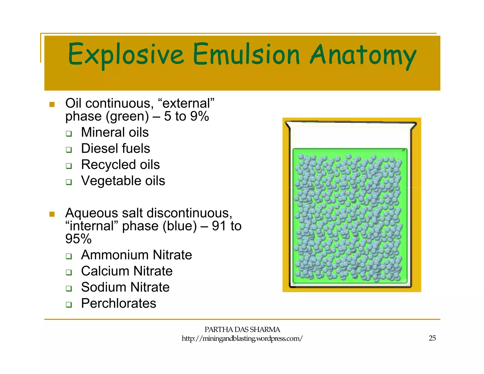 ANFO, Emulsion and Heavy ANFO blends - Useful explosive and blasting ...