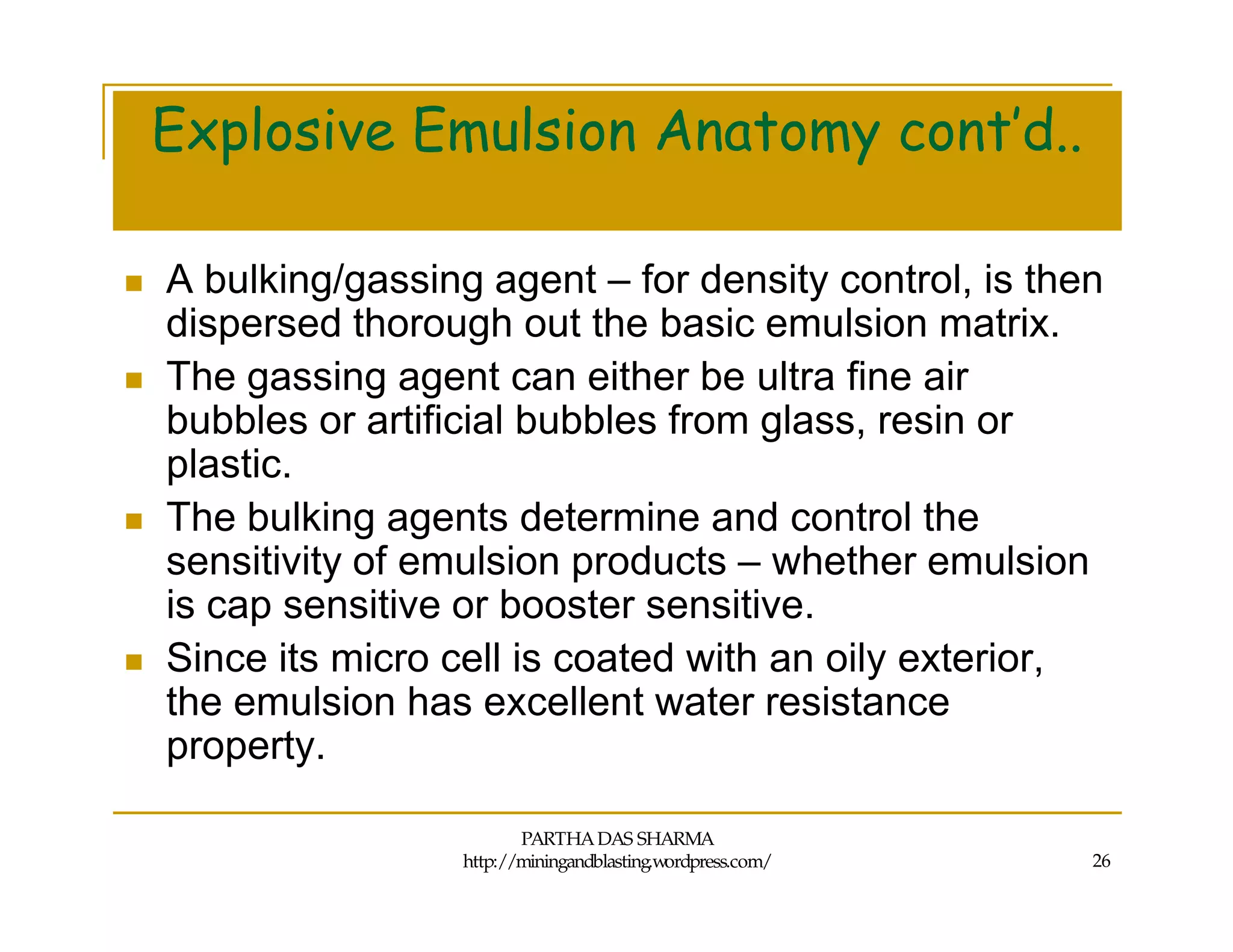 ANFO, Emulsion and Heavy ANFO blends - Useful explosive and blasting ...
