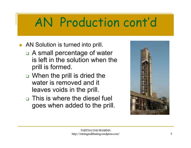 ANFO, Emulsion and Heavy ANFO blends - Useful explosive and blasting ...