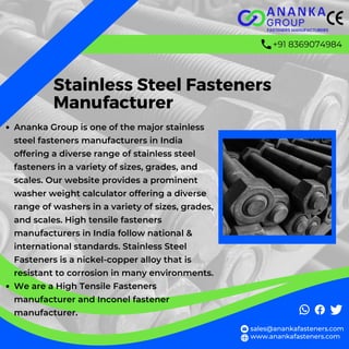 SS Fasteners | Eye Bolt | Nuts | Screw | Fasteners Manufacturer in ...