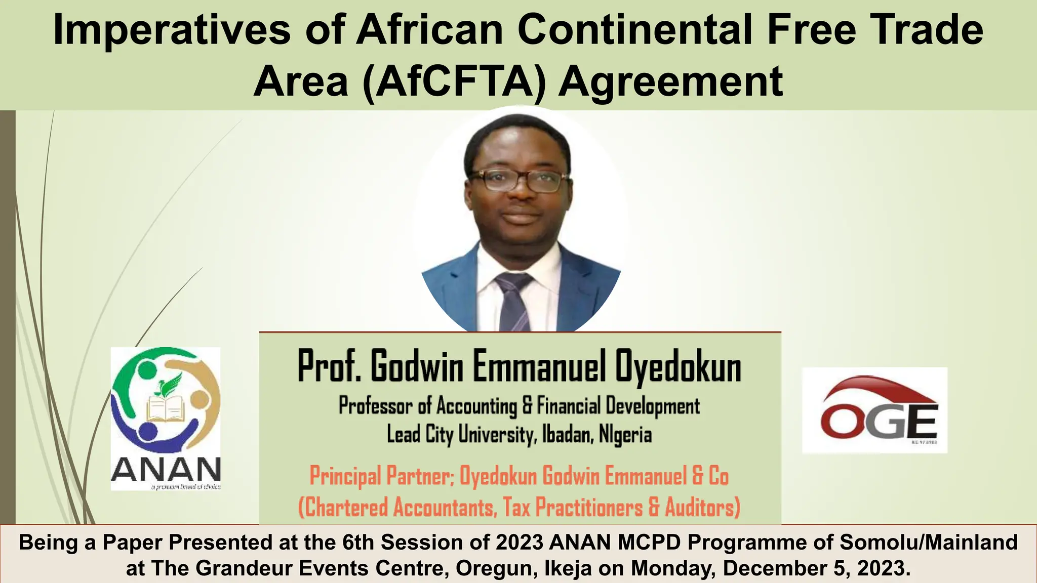 Imperatives of African Continental Free Trade Area (Afcfta) Agreement ...