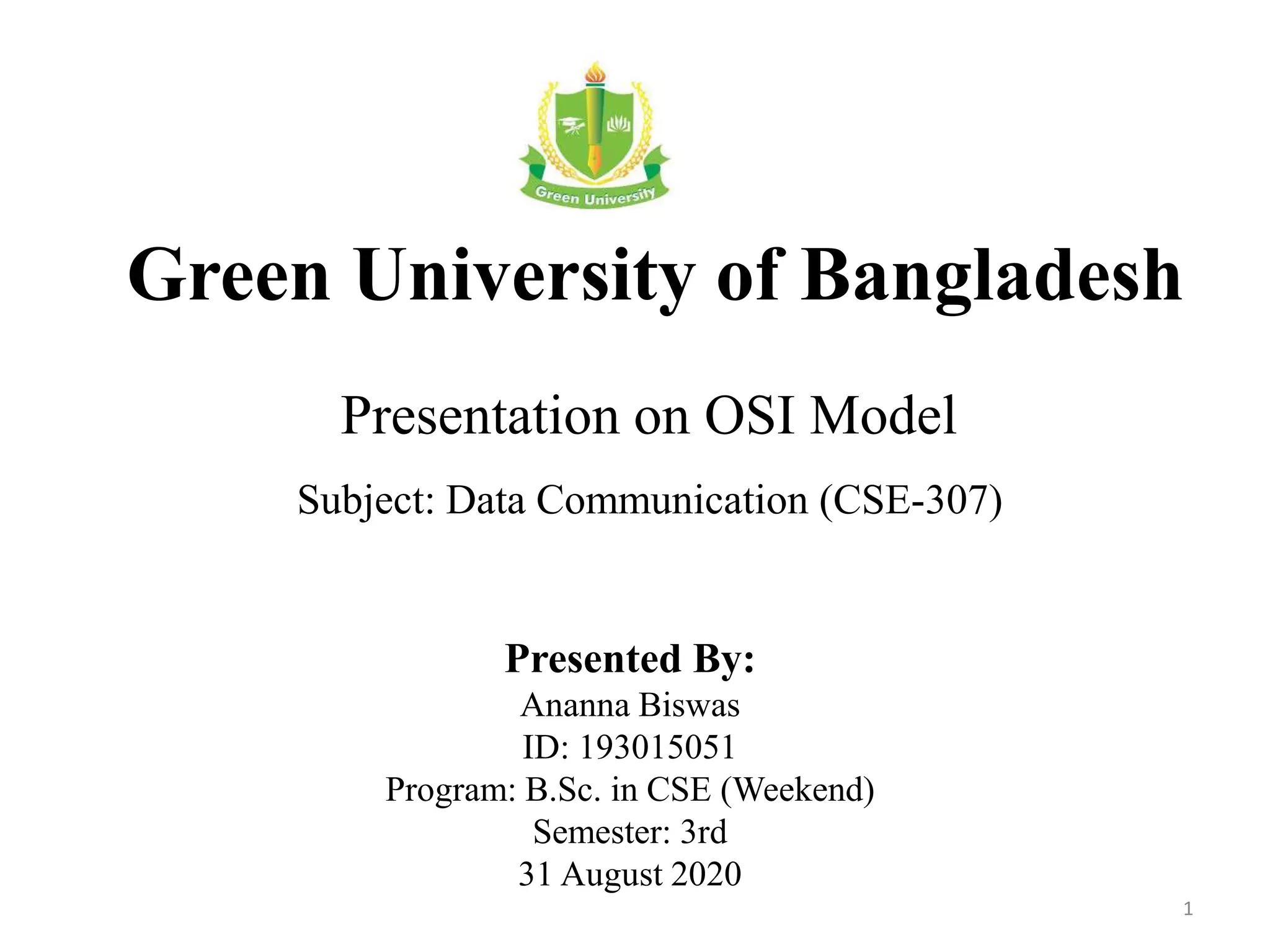 Presentation on OSI Model | PPTX