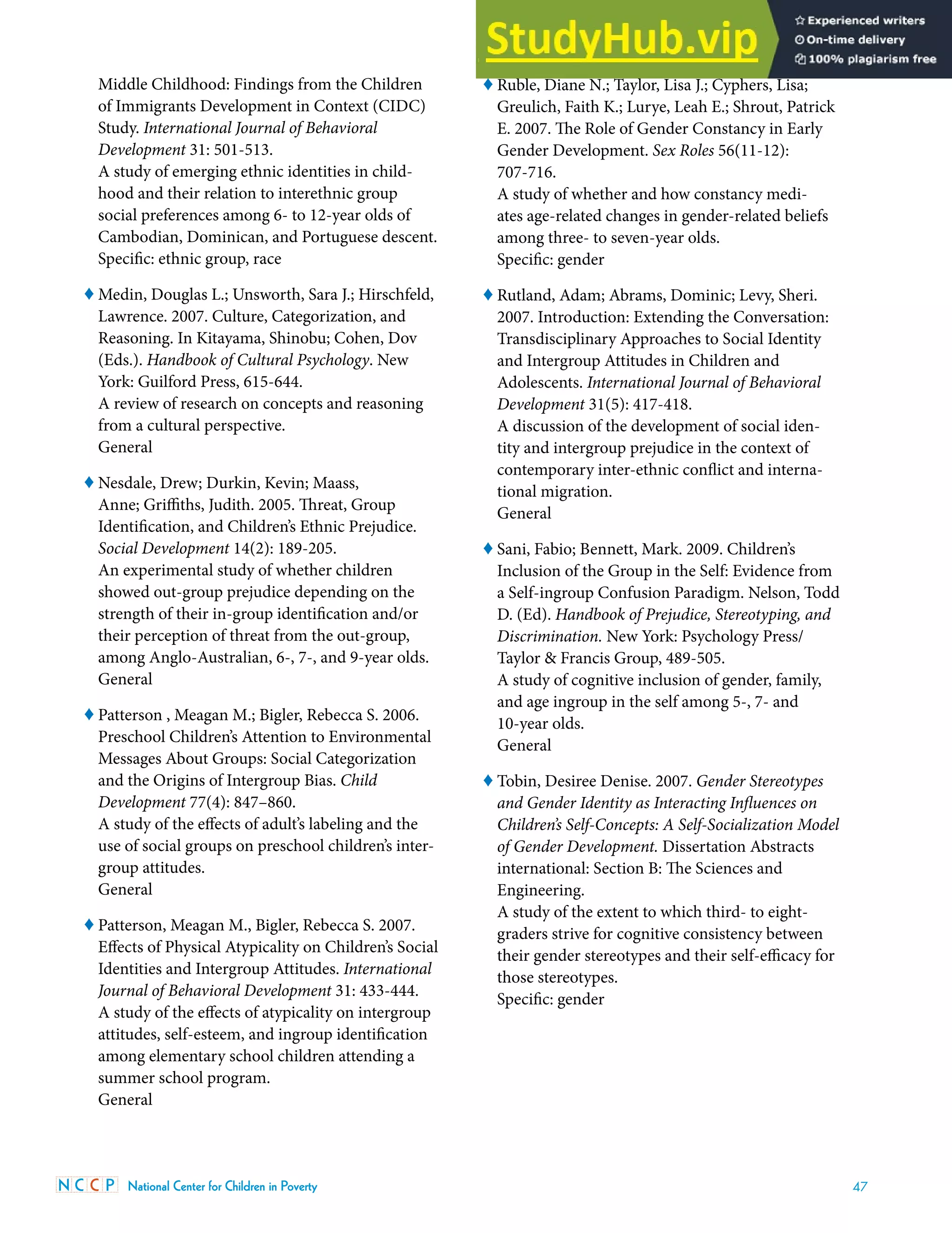 An Annotated Bibliography On Children S Development Of Social Inclusion ...