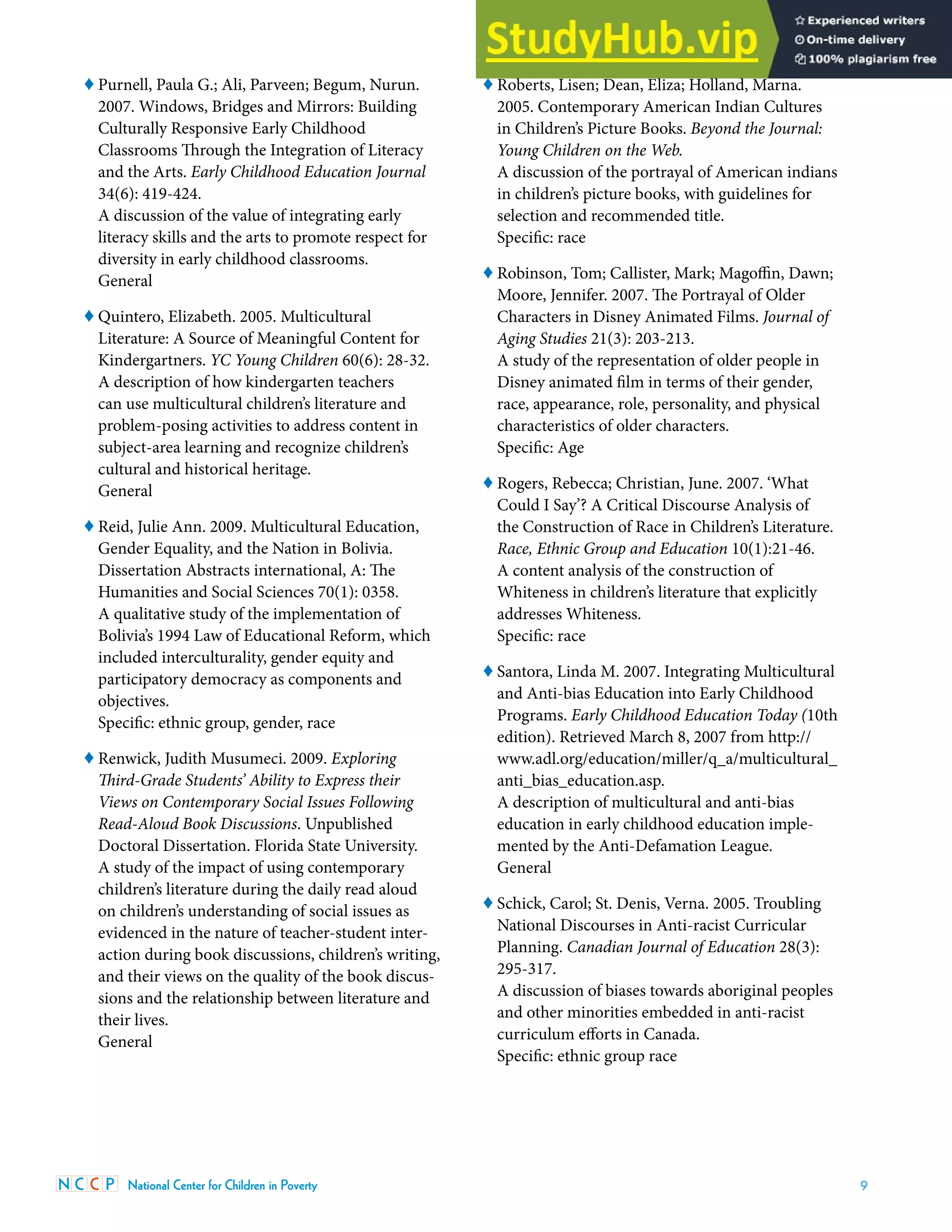 An Annotated Bibliography On Children S Development Of Social Inclusion ...
