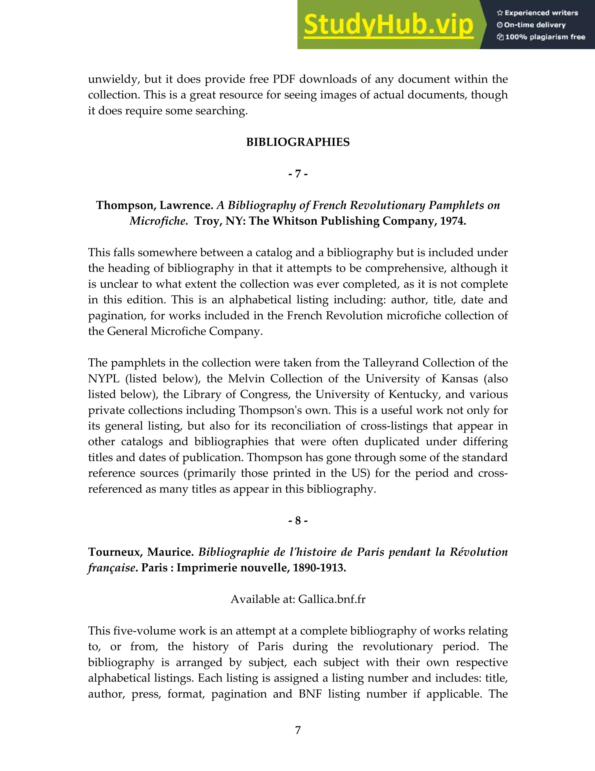 An Annotated Bibliography To The French Revolution | PDF | Hobbies ...