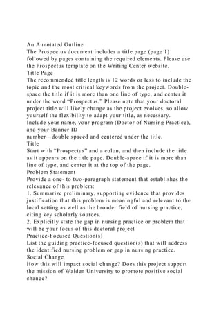 An Annotated Outline The Prospectus document includes a title pa.docx