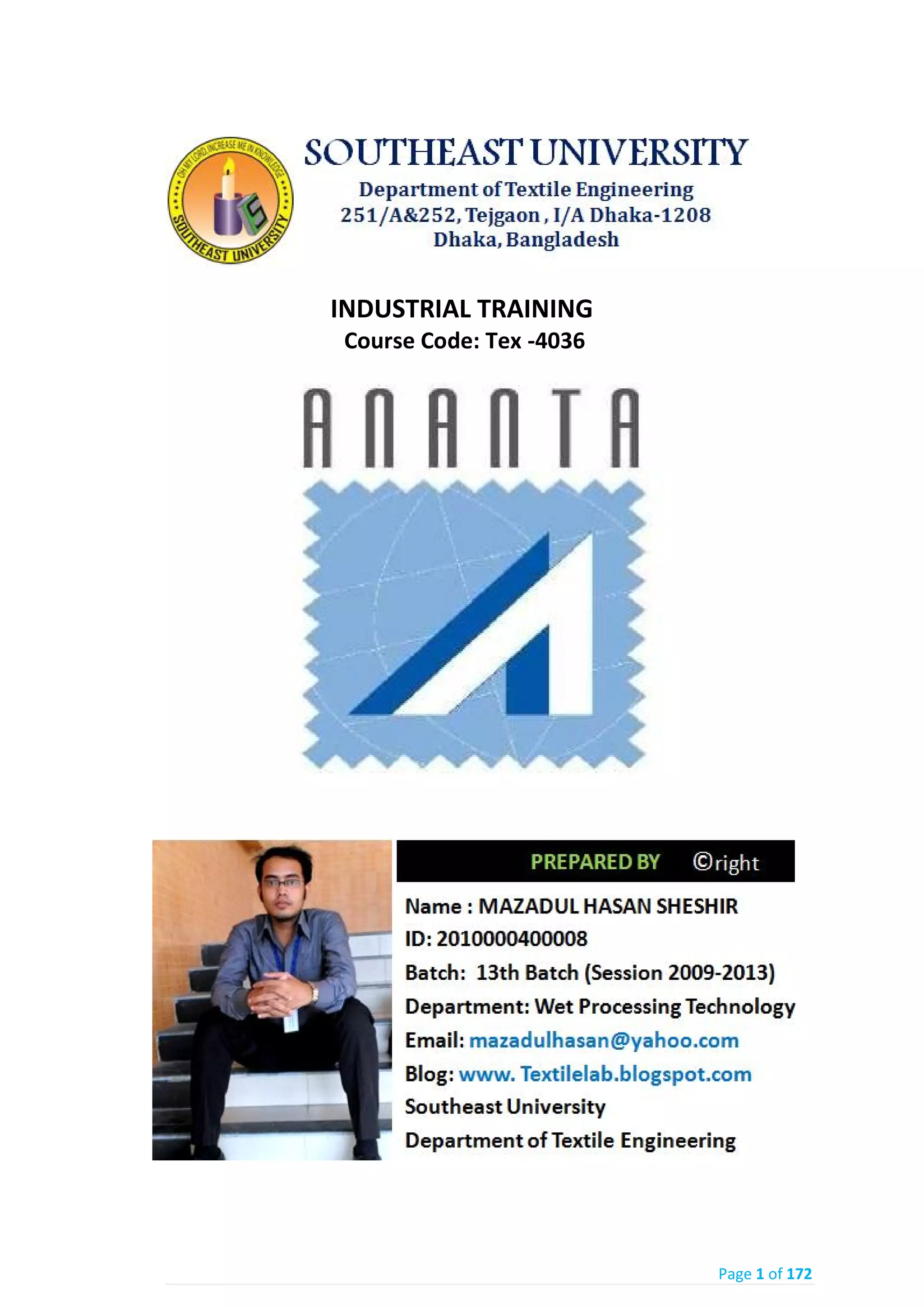 Industrial Attachment of Ananta group | PDF