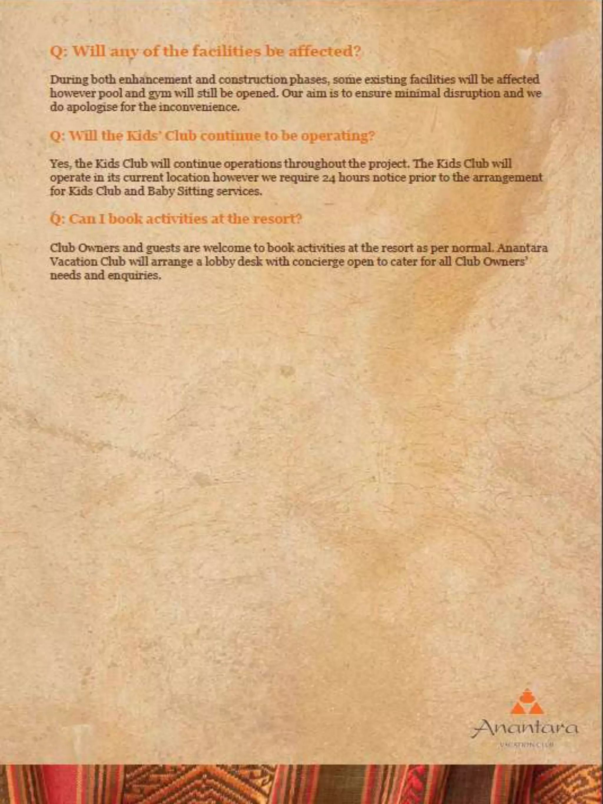 Anantara Bophut Koh Samui refurbishment notice | PPTX