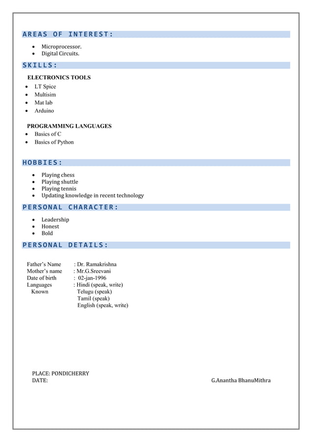 Ananth resume | PDF